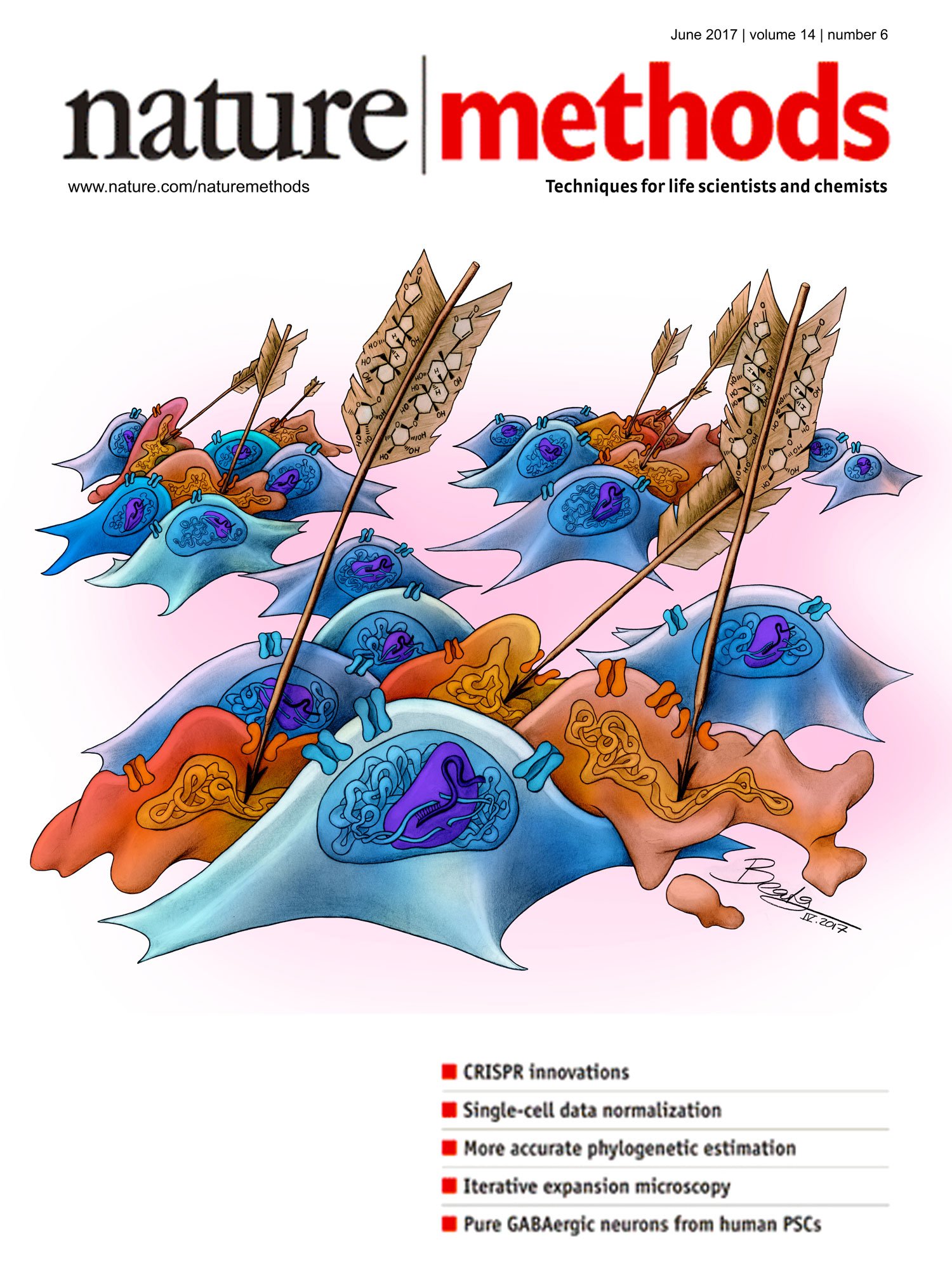 Nature Methods Cover – An Arrow Poison for CRISPR – Beata Science Art